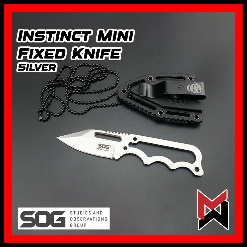 SOG Knife - Instinct Mini - Silver - Neck Knife – MW Gears and Gadgets