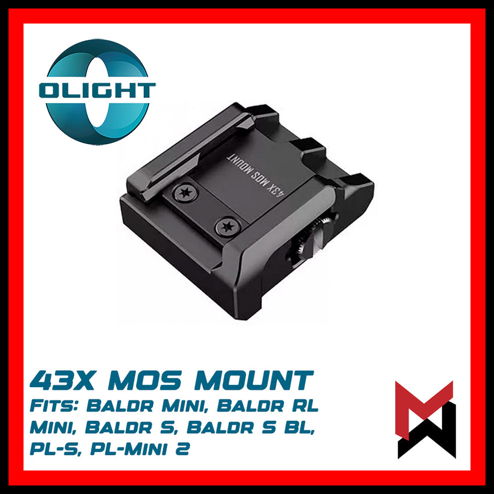 Olight 43X MOS Mount for Baldr S, Baldr Mini, PL-Mini 3 and PL-Mini 2 ...