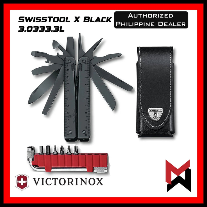 Victorinox SwissTool X Plus Ratchet with Leather Pouch - Black - 3.033 ...