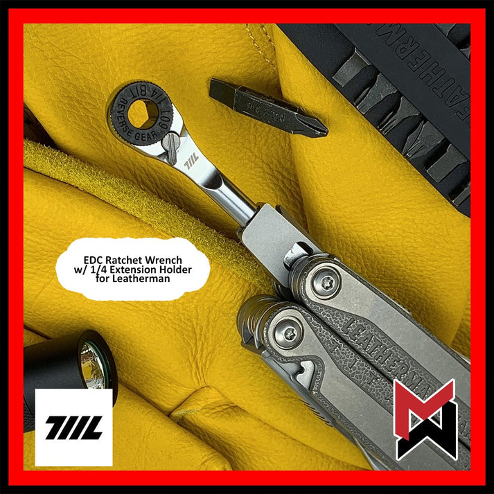 711L EDC Ratchet Wrench for Multi Tools ¼” Hex Bit - for Leatherman ...